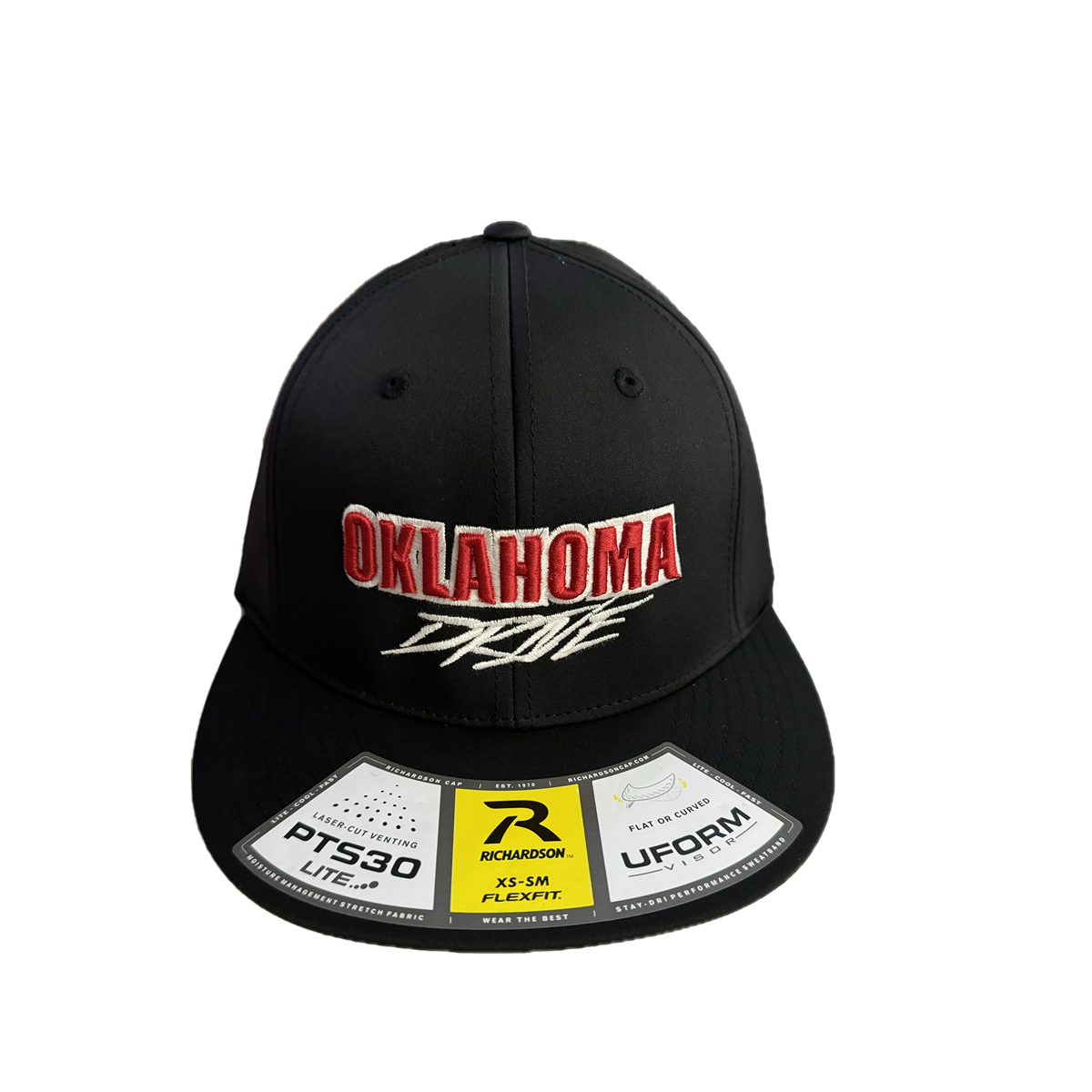 Oklahoma Drive Richardson PTS30 Flexfit Hat Black/Black (Red/White ...